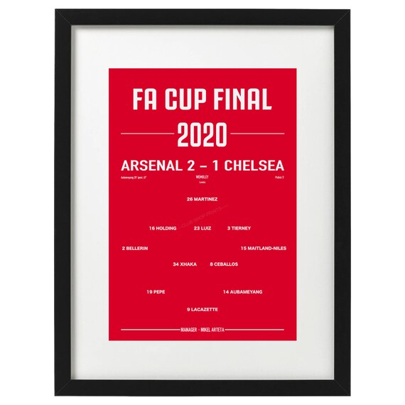 Arsenal 2020 FA Cup Final Art Print | Etsy