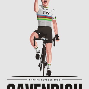 Mark Cavendish Cycling Art Print - Etsy UK