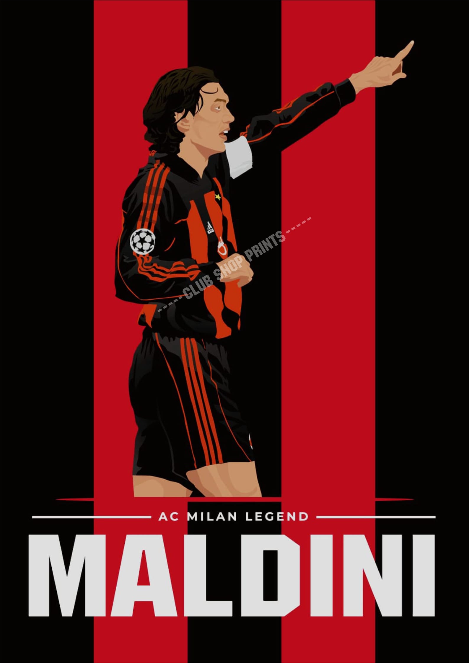 Paolo Maldini art print | Etsy