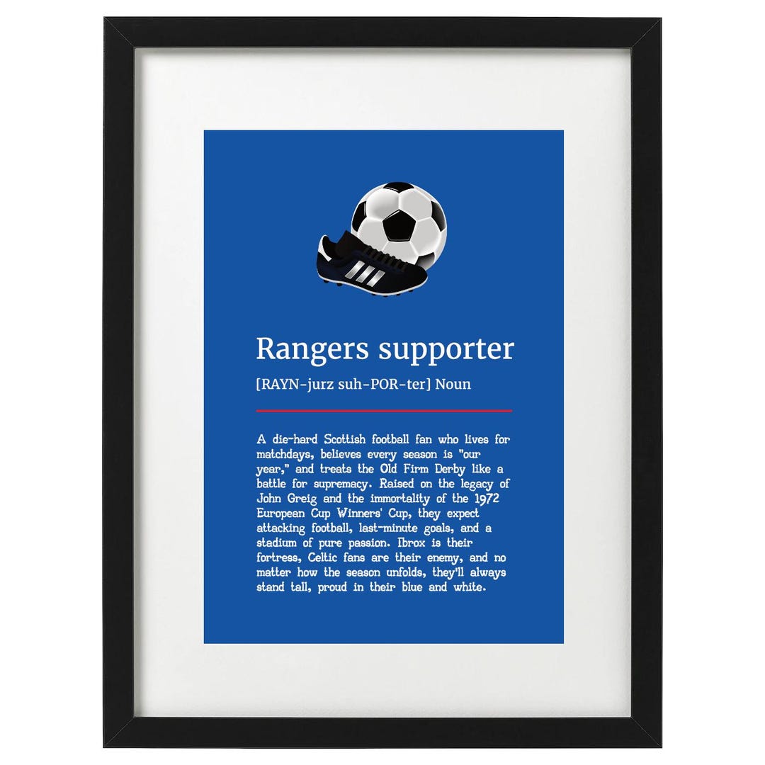 Glasgow Rangers Supporter Definition Art Print - Etsy UK