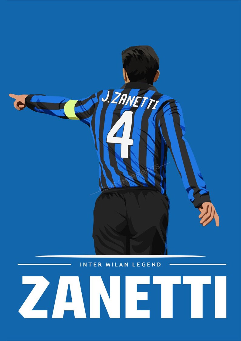Javier Zanetti Inter Milan Art Print - Etsy