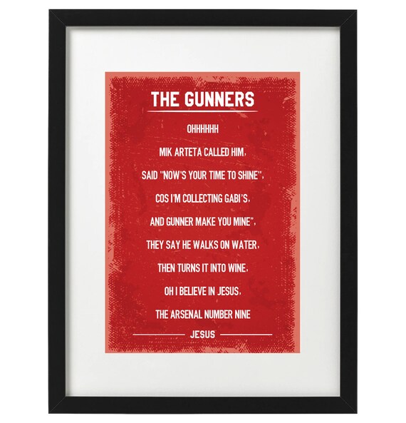 Arsenal Jesus Fans Song Art Print - Etsy