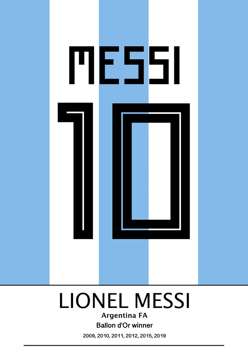 Lionel Messi Argentina 10 Shirt Art Print - Etsy