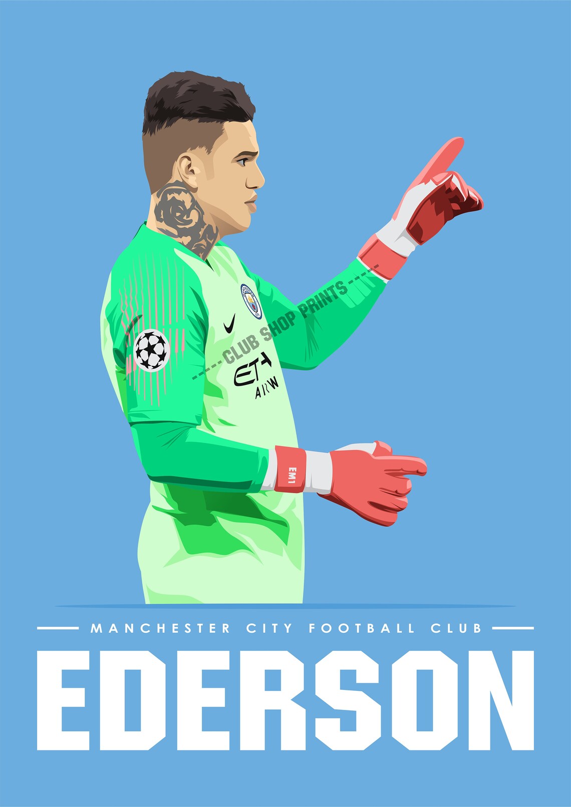 Ederson Manchester City Art Print - Etsy UK