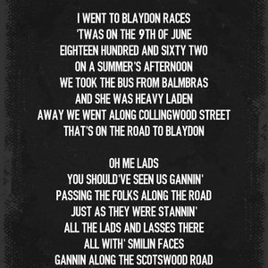 Newcastle Fans Blaydon Races Song Art Print - Etsy UK