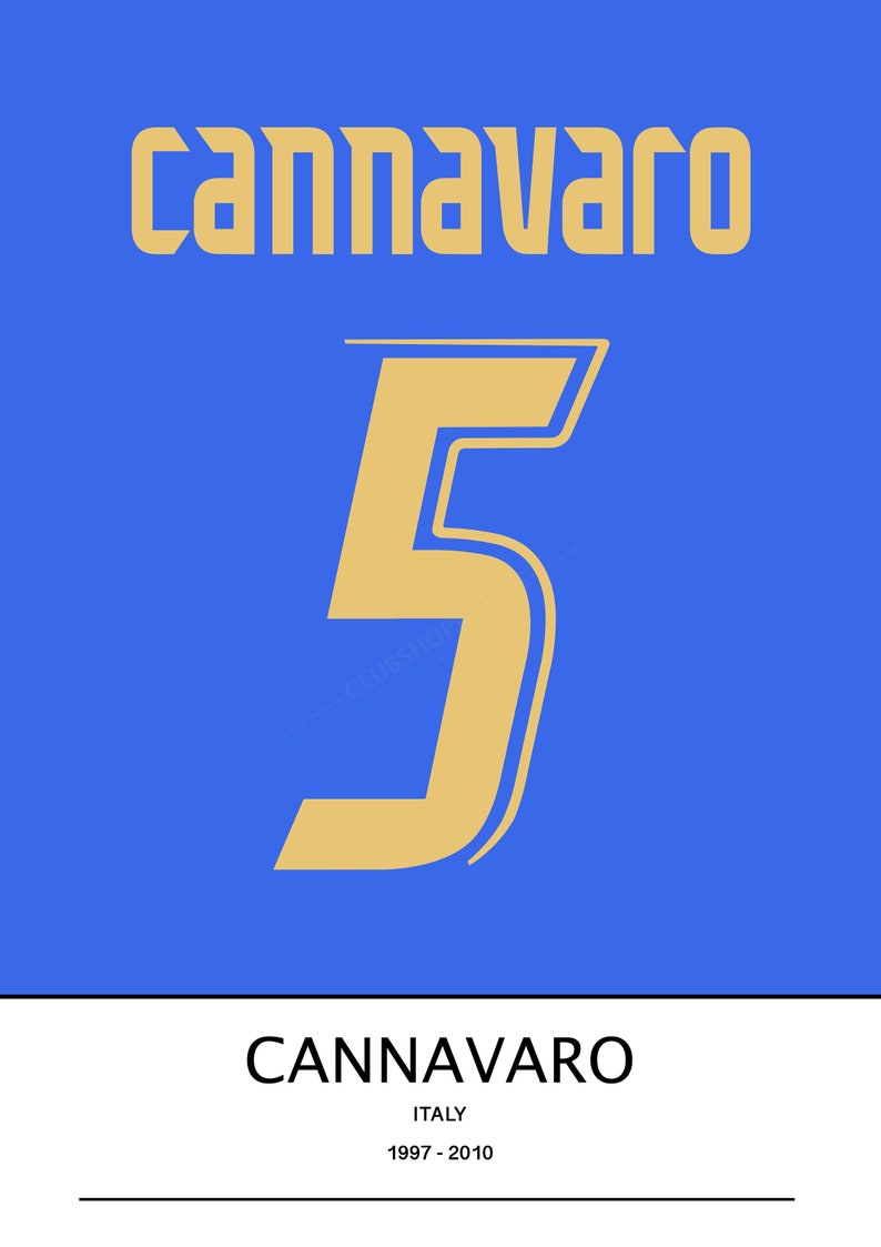 Fabio Cannavaro Italy Shirt Art Print - Etsy