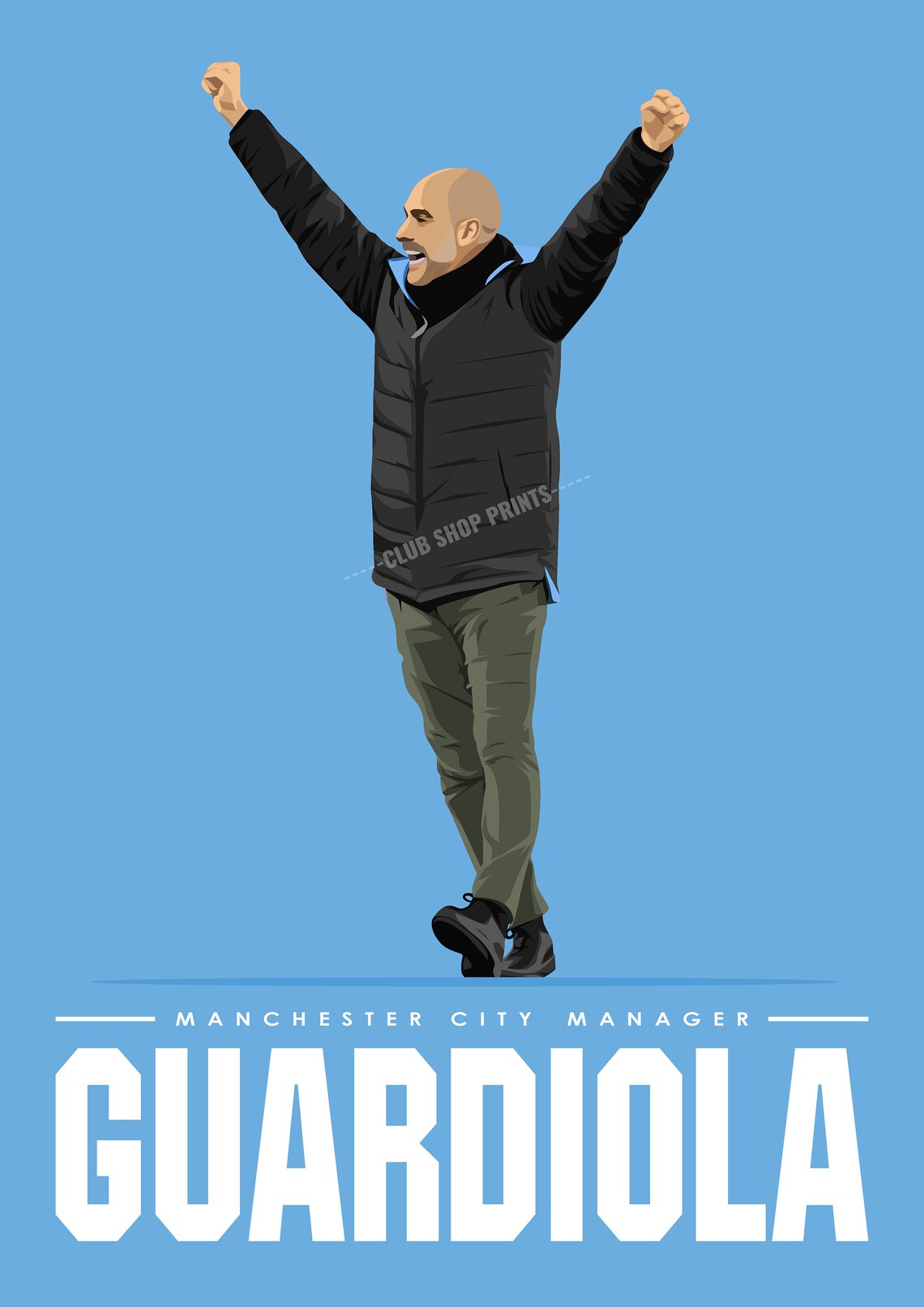Pep Guardiola Manchester City Art Print - Etsy UK