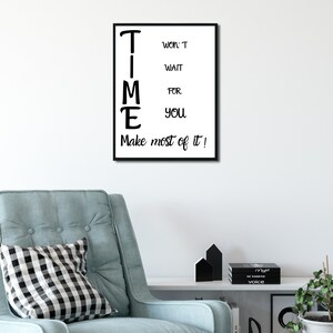 Time Printable Inspirational Office Quote Art,motivational Wall Art ...