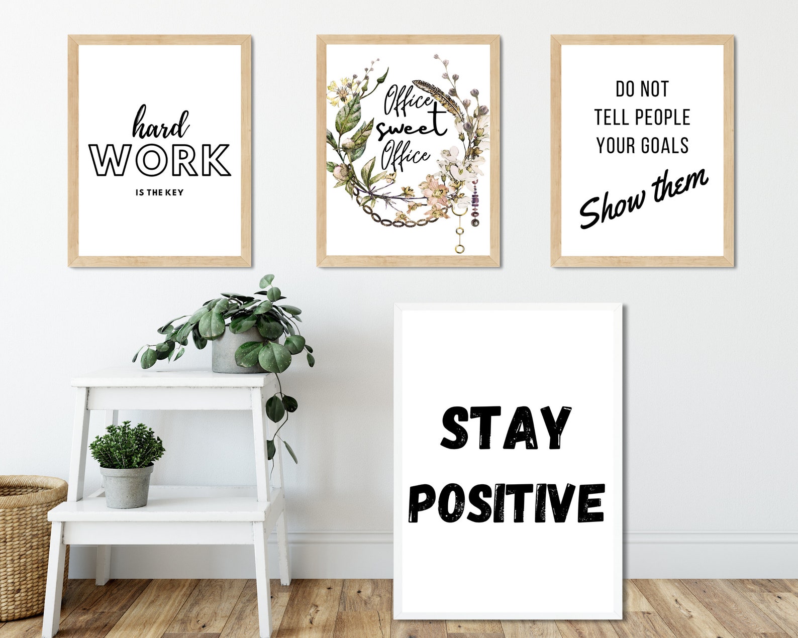 Office Sweet Office,boho Wall Decor Feather Wall Art,bohemian ...