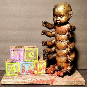 Cursed Centipede Baby Doll Display With Haunted Blocks - Etsy