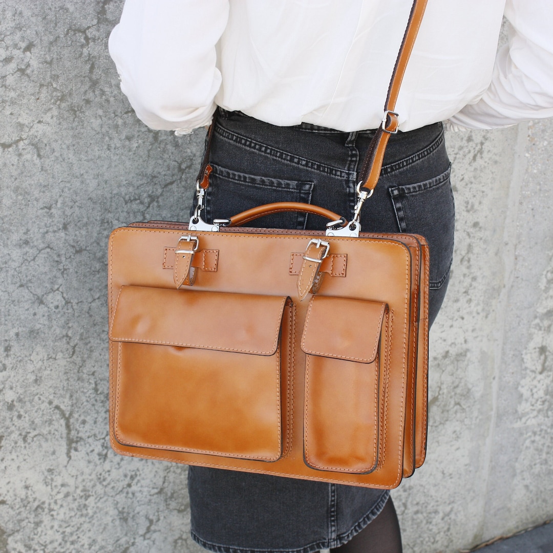 Leather Briefcase, Leather Laptop Bag, Leather Notebook Bag, Business ...