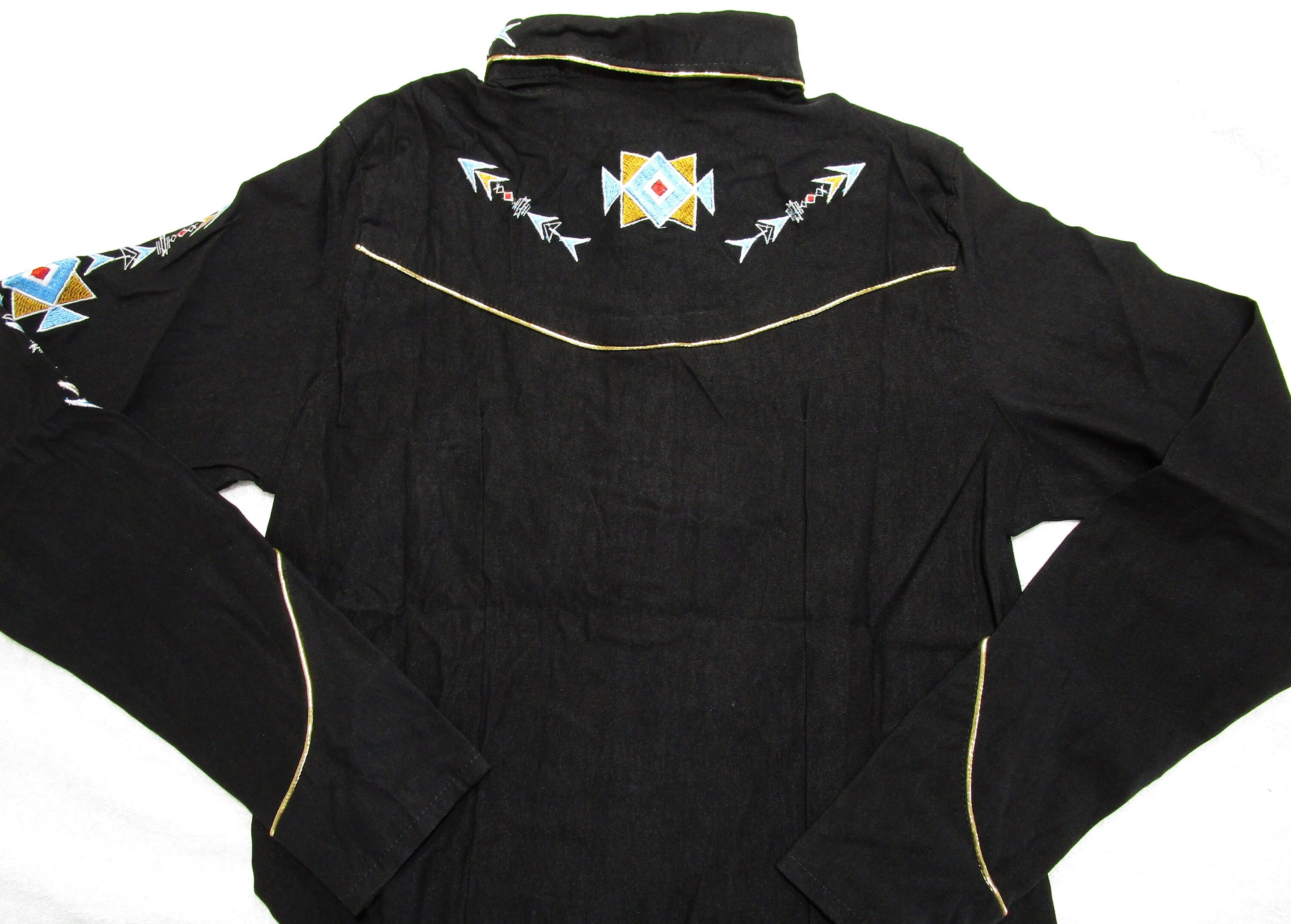 Black Embroidered Western Shirt Rodeo Queen Shirt Long - Etsy