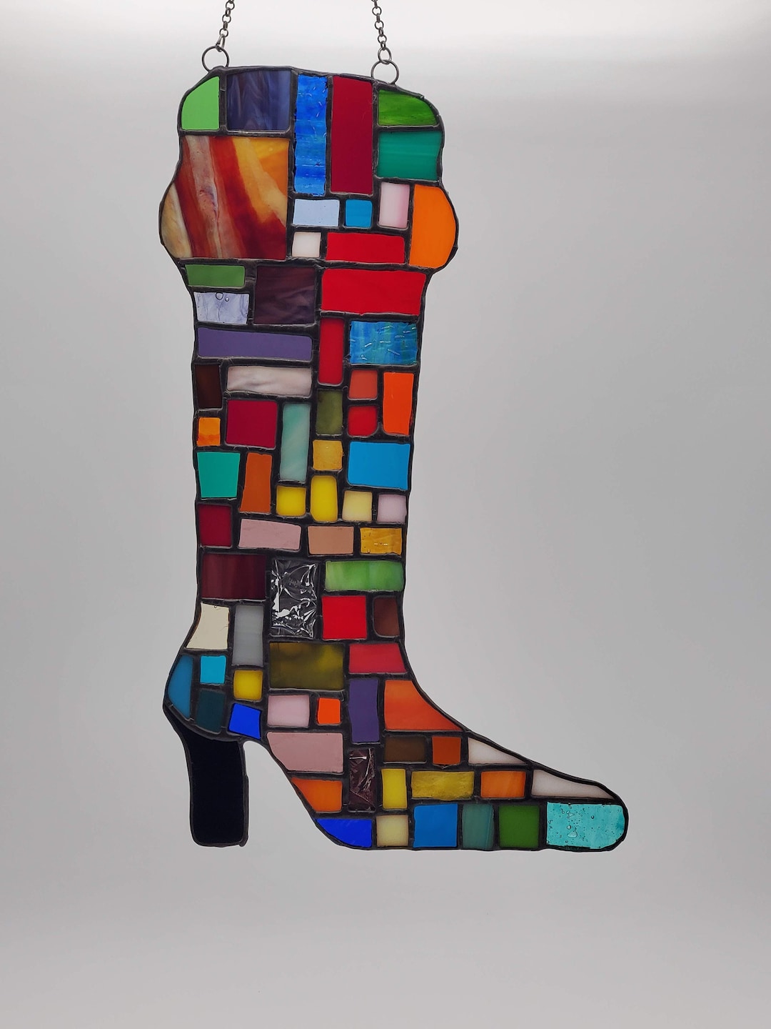 Suncatcher Stained Glass Boot - Etsy