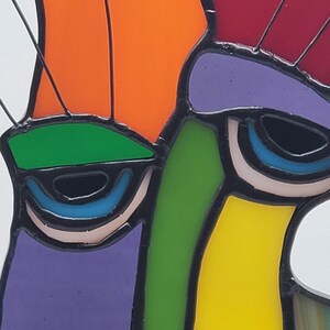 Stained Glass Suncatcher Picasso Abstract Modern Art Decor Wall Hanging ...