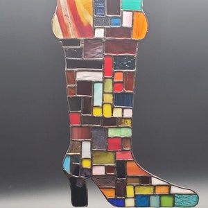 Suncatcher Stained Glass Boot - Etsy