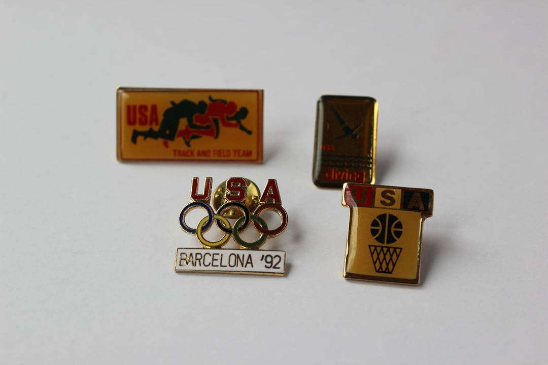 Vintage 1992 Barcelona Olympic Pin Set | Basketball, Diving, Track ...