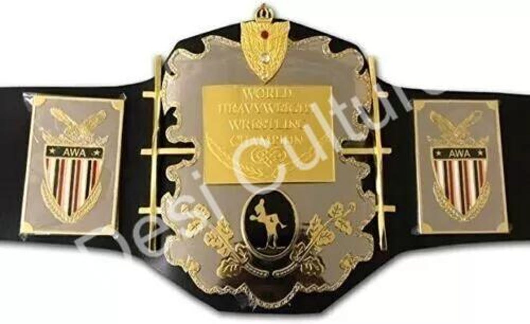 AWA World Heavy Weight Wrestling Championship Replica Title Belt 4mm ...