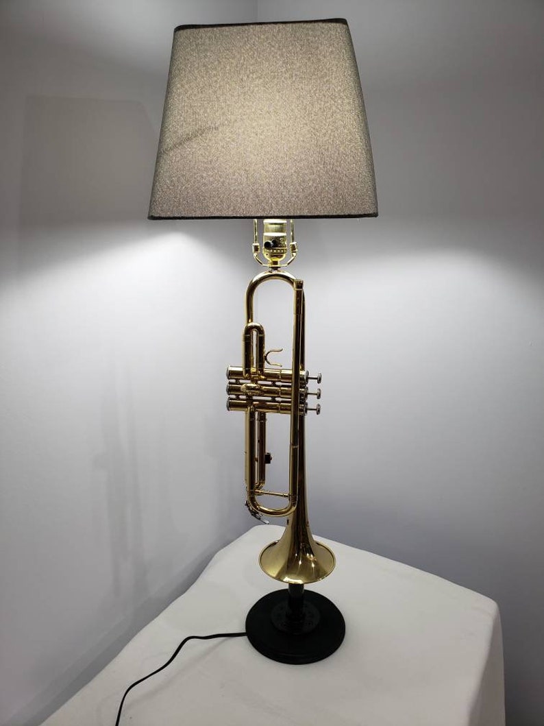 Custom Gold Trumpet Table Lamp | Etsy