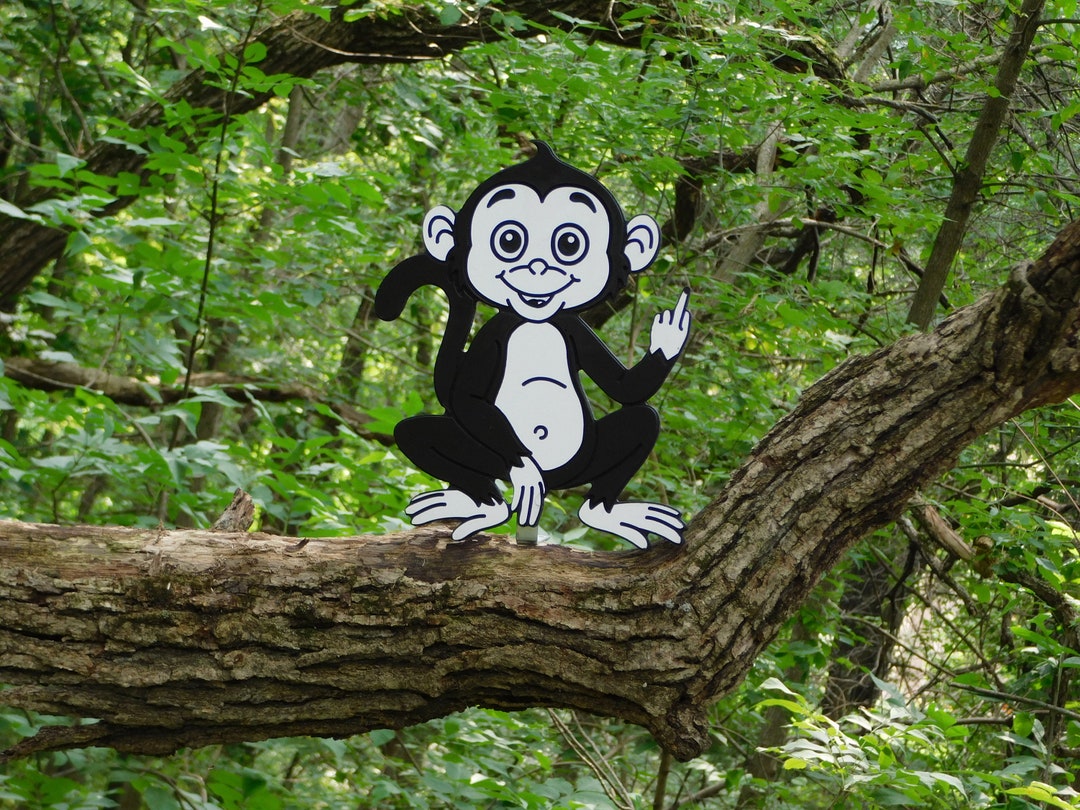 Monkey With an Attitude, Yard Decor, Garden Decor, Funny Decor, Funny ...