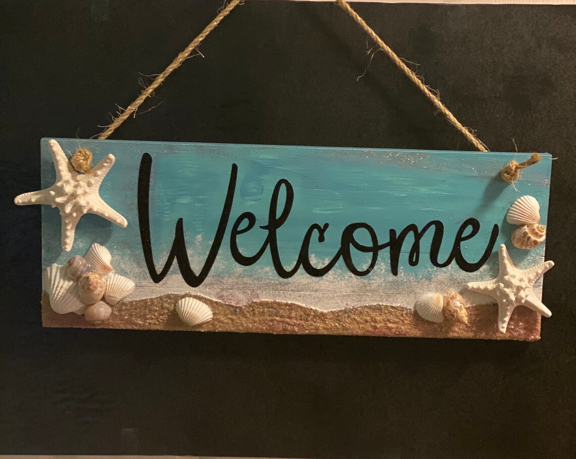 Beachy Welcome Sign - Etsy