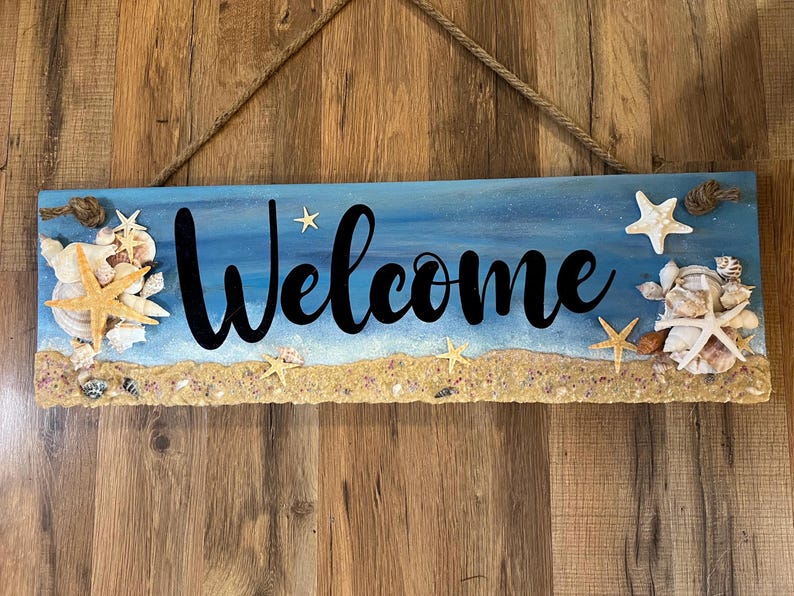 Beachy Welcome Sign - Etsy