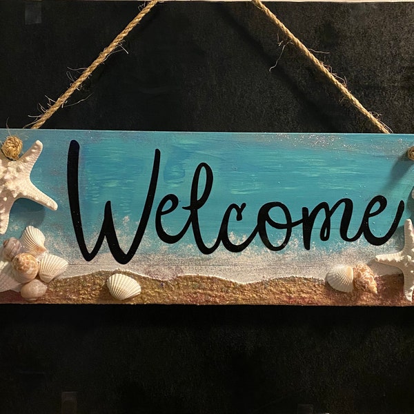 Beachy Welcome Sign - Etsy