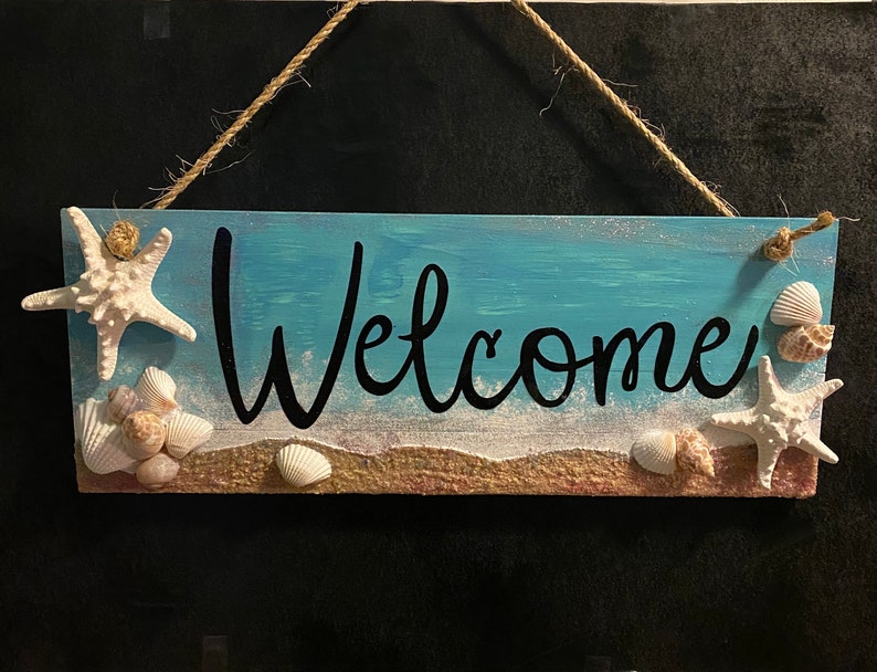 Beachy Welcome Sign - Etsy