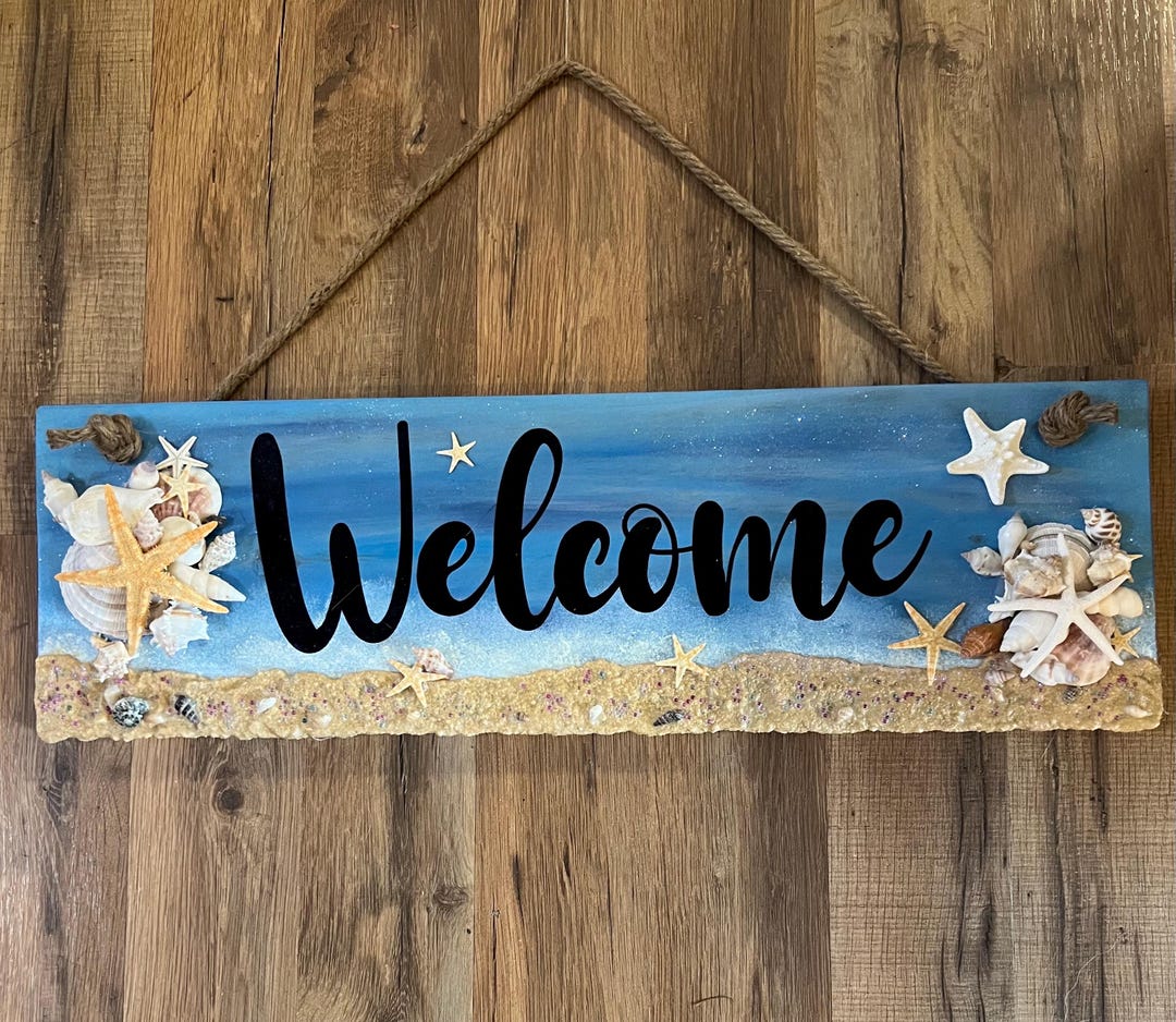 Beachy Welcome Sign - Etsy