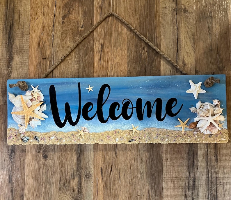 Beachy Welcome Sign - Etsy