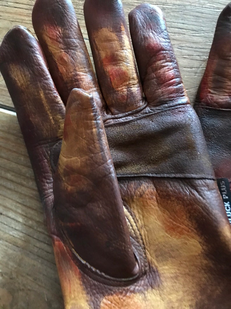 Jason Voorhees Friday 13th Leather Weathered Gloves Cosplay - Etsy