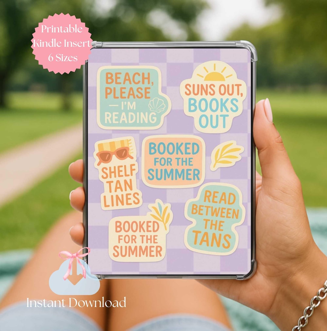 Kindle Inserts, Beachy Summer Insert for Clear Case, Fun Quotes and ...