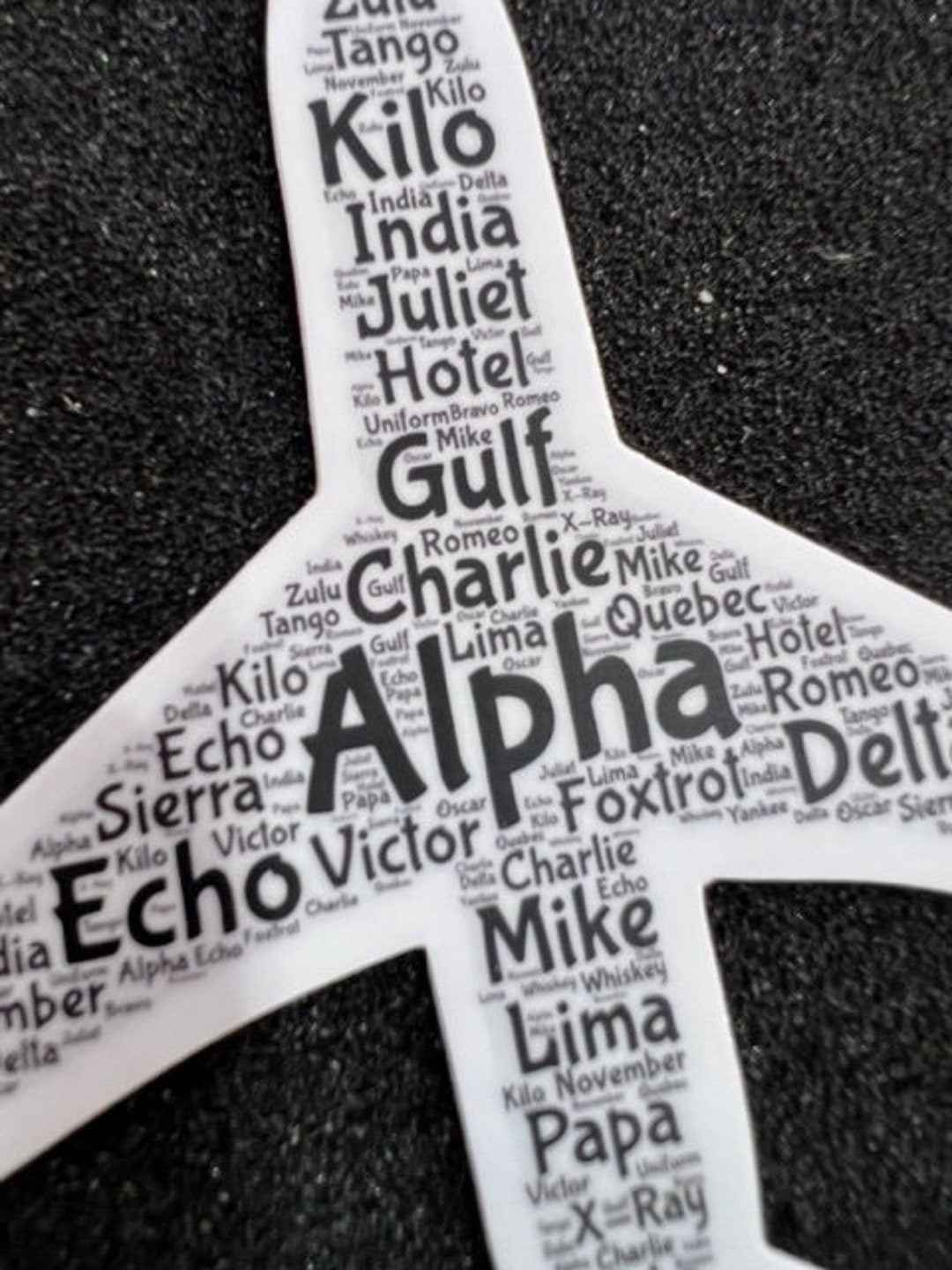 Phonetic Alphabet Plane Sticker - Etsy