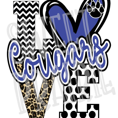 Cougars PNG Doodle Letters School Spirit Digital File - Etsy