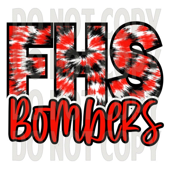 FHS Bombers Red & Black Tie Dye Red and Black School | Etsy