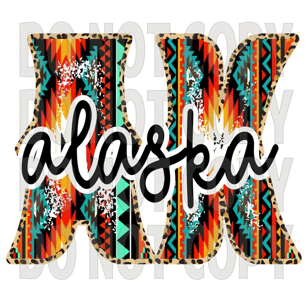 AK Alaska Aztec and Leopard Sublimation Transfer Ready to - Etsy