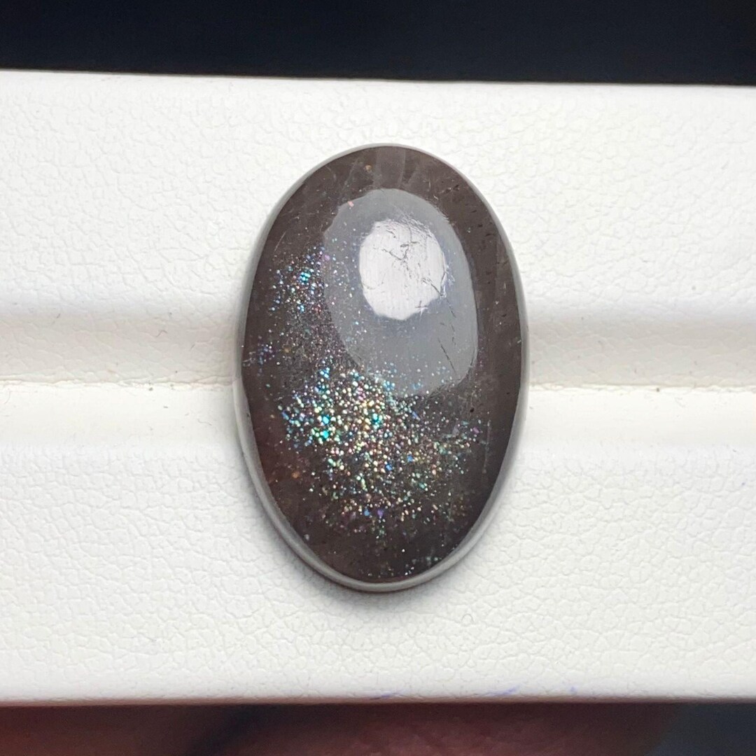 Natural Purple Haze Lattice Sunstone Cabochon, Rare Tanzanian Sunstone ...