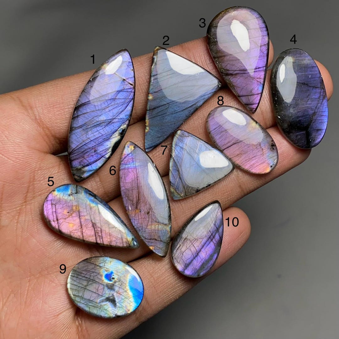 Rare Quality Purple Labradorite Cabochon, Natural Labradorite Gemstone ...