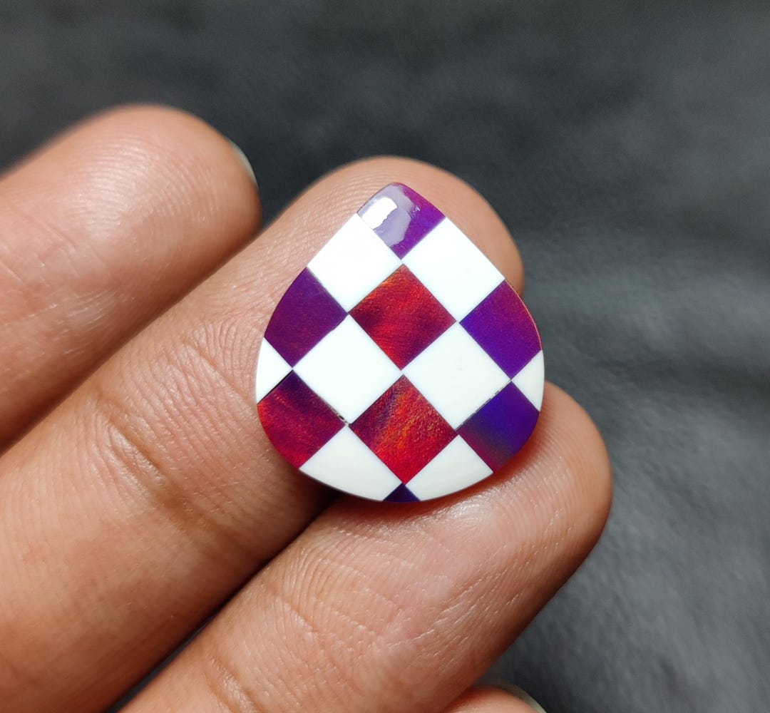Aurora Opal Checker Board Pattern Cabochon, Aurora Opal Checker Board ...