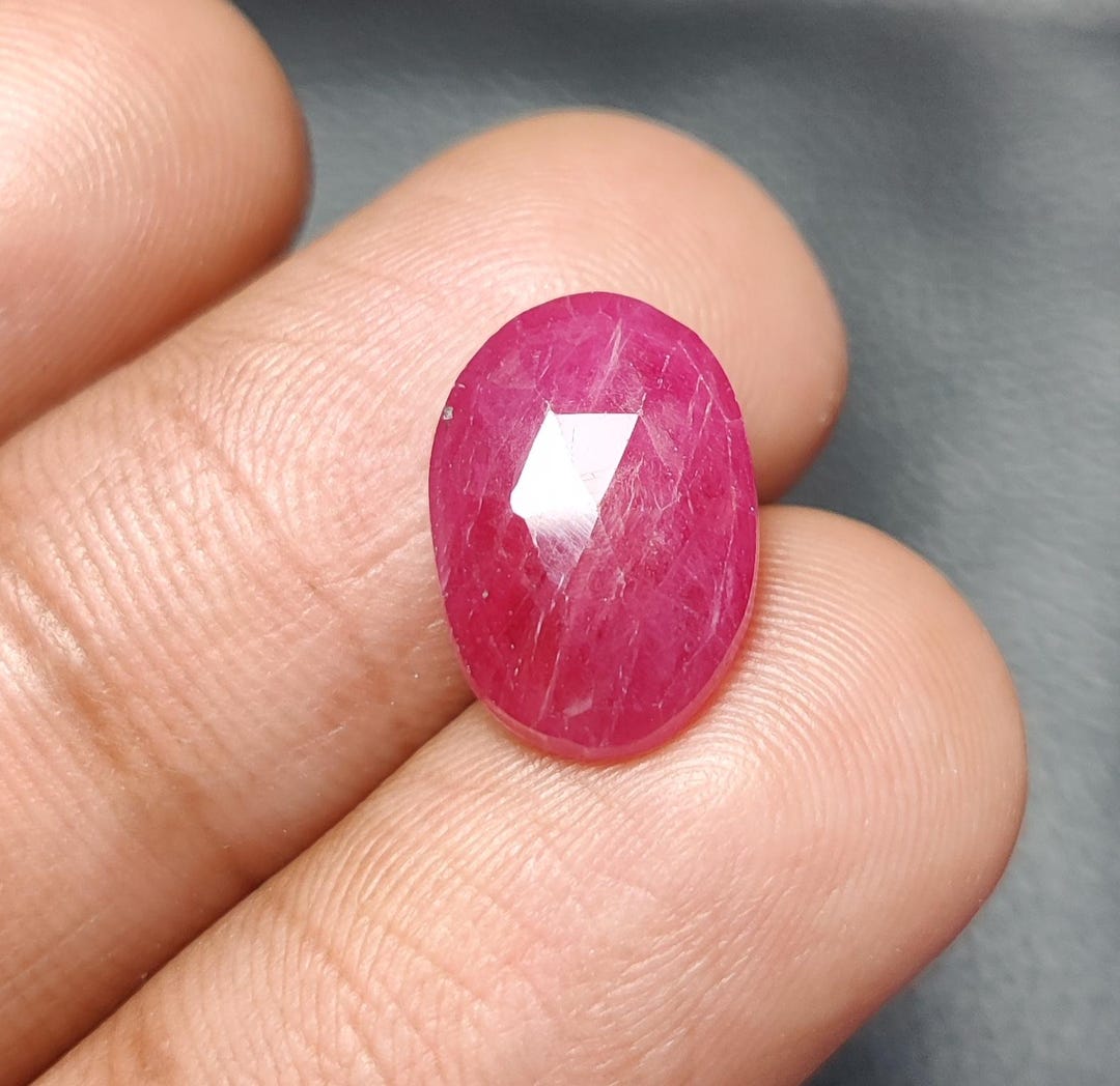 Ruby Glass Field Rose Cut Gemstone, Ruby Glass Field Ring Size Gemstone ...