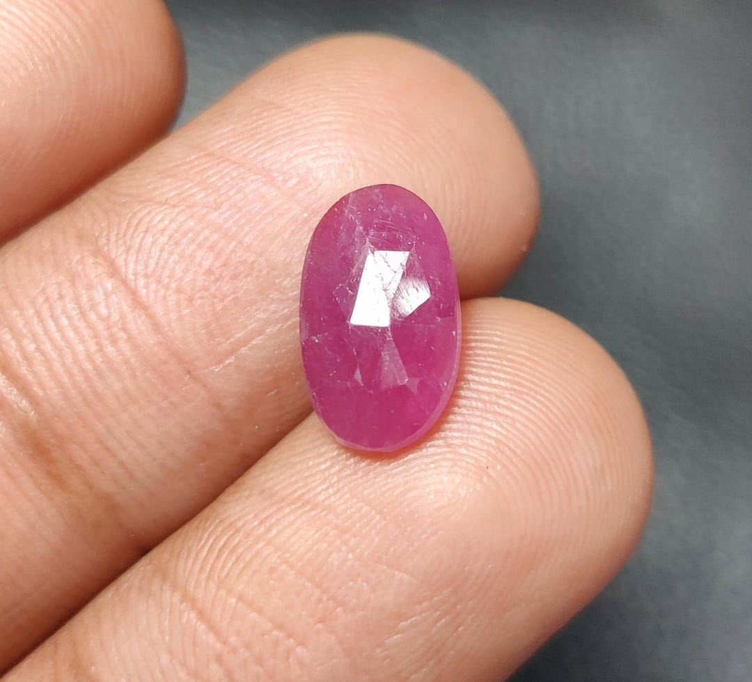 Ruby Glass Field Rose Cut Gemstone, Ruby Glass Field Ring Size Gemstone ...