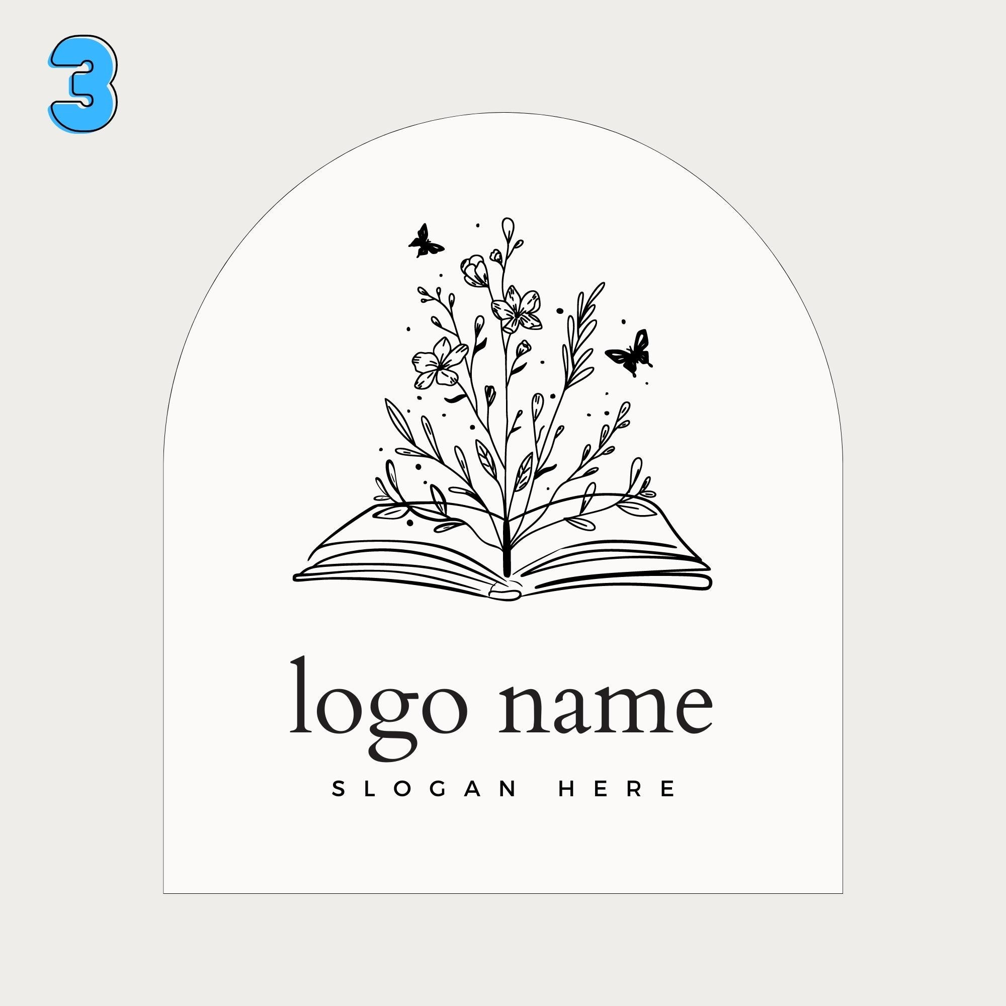 Book Logo, Library Logo, Librarian Logo, Book Work Logo, Cute Book Logo ...