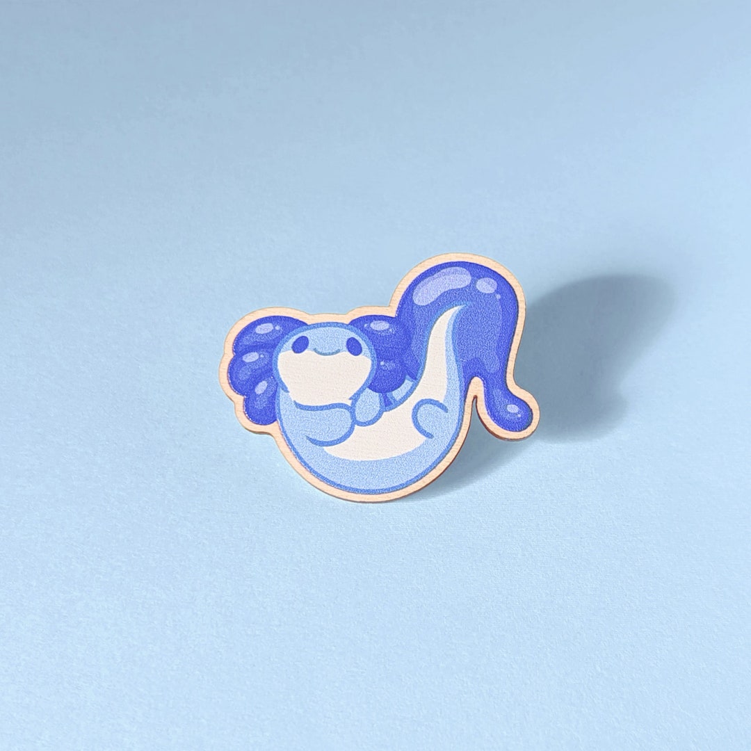 Droplet Elemental Axolotl Series Wooden Pin - Etsy Australia