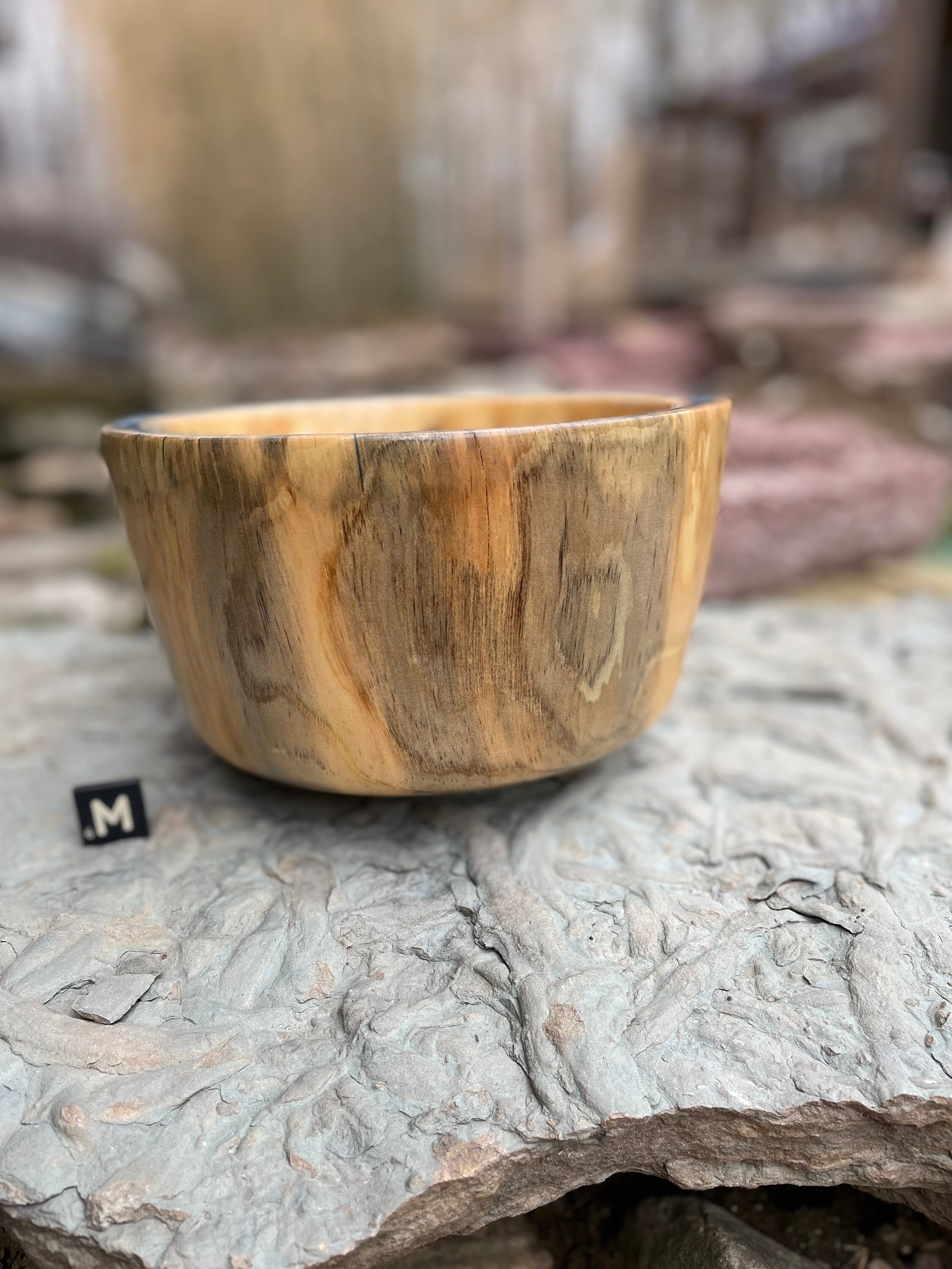 Spalted Pine Bowl With Metallic Blue Resin Inlay 264 - Etsy