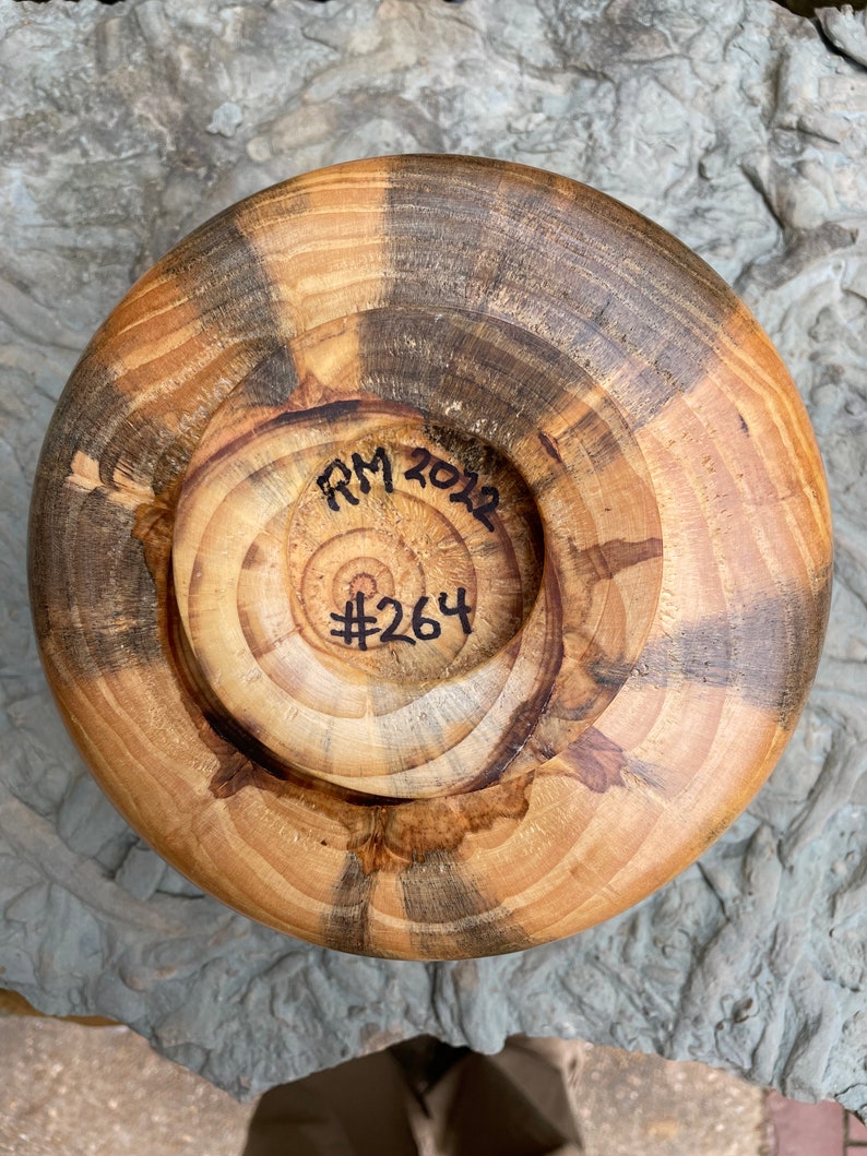 Spalted Pine Bowl With Metallic Blue Resin Inlay 264 - Etsy