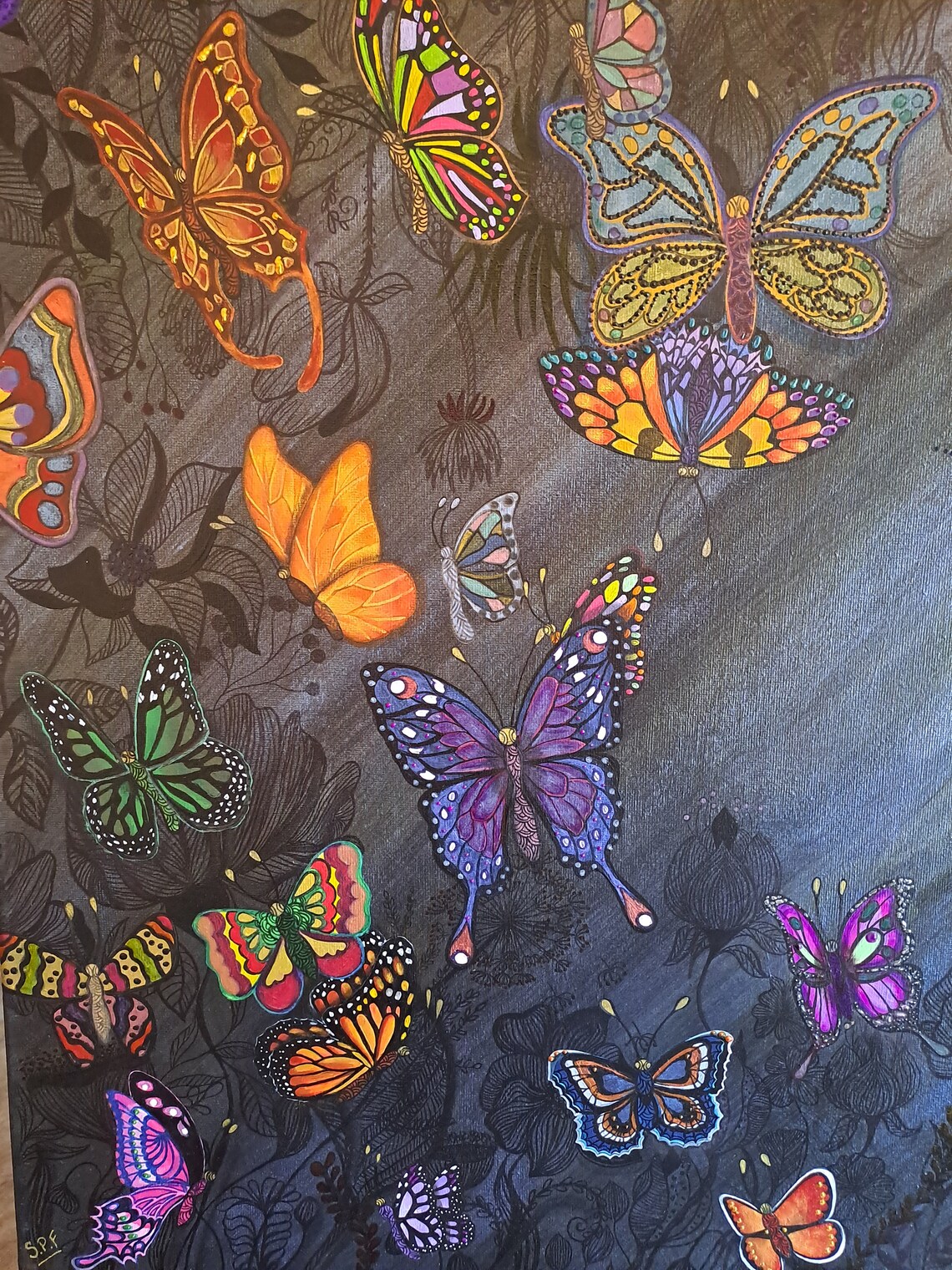 Painting "the Lady With the Butterflies" - Etsy