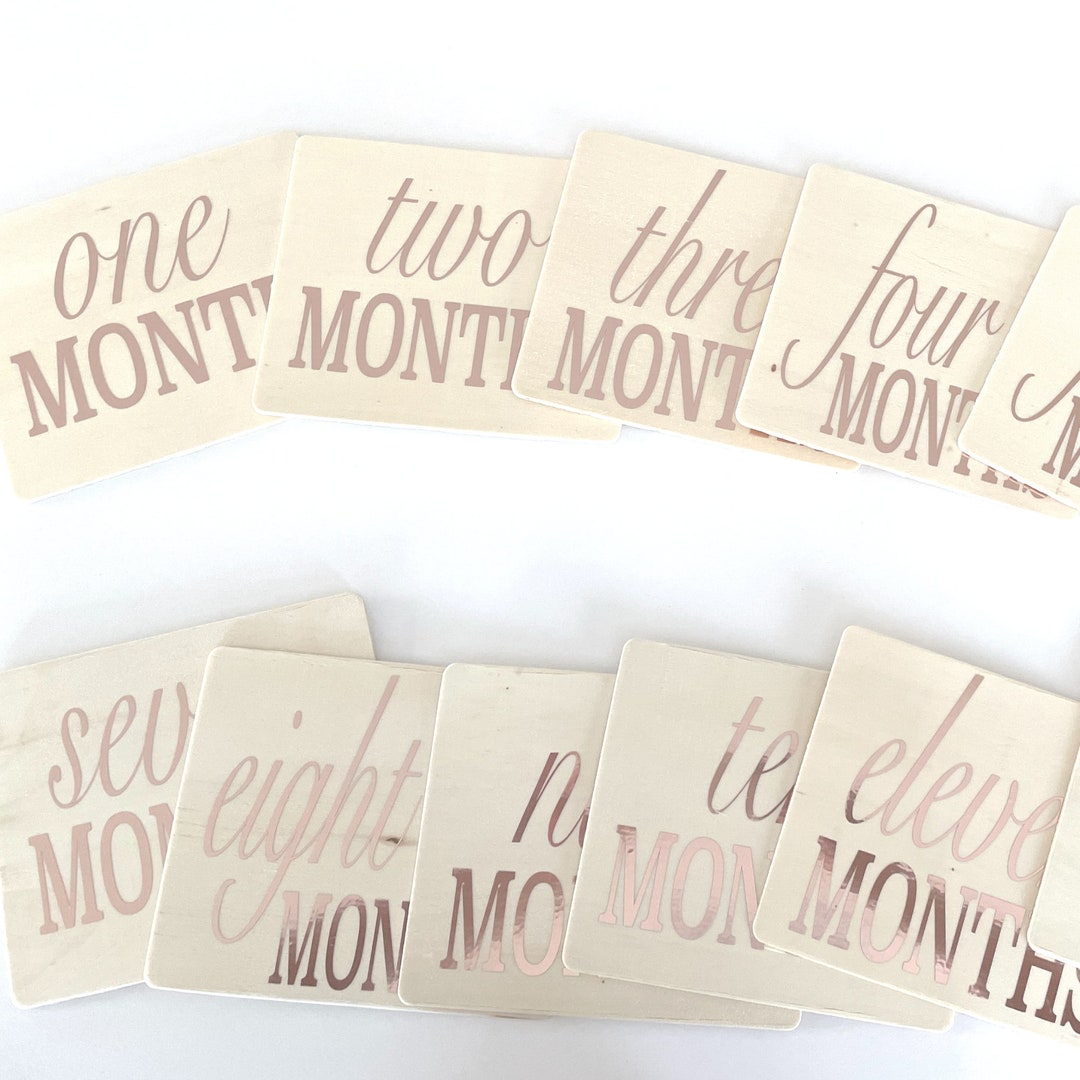 Baby Monthly Milestone Cards | Wooden Milestone Baby Cards | Vinyl ...