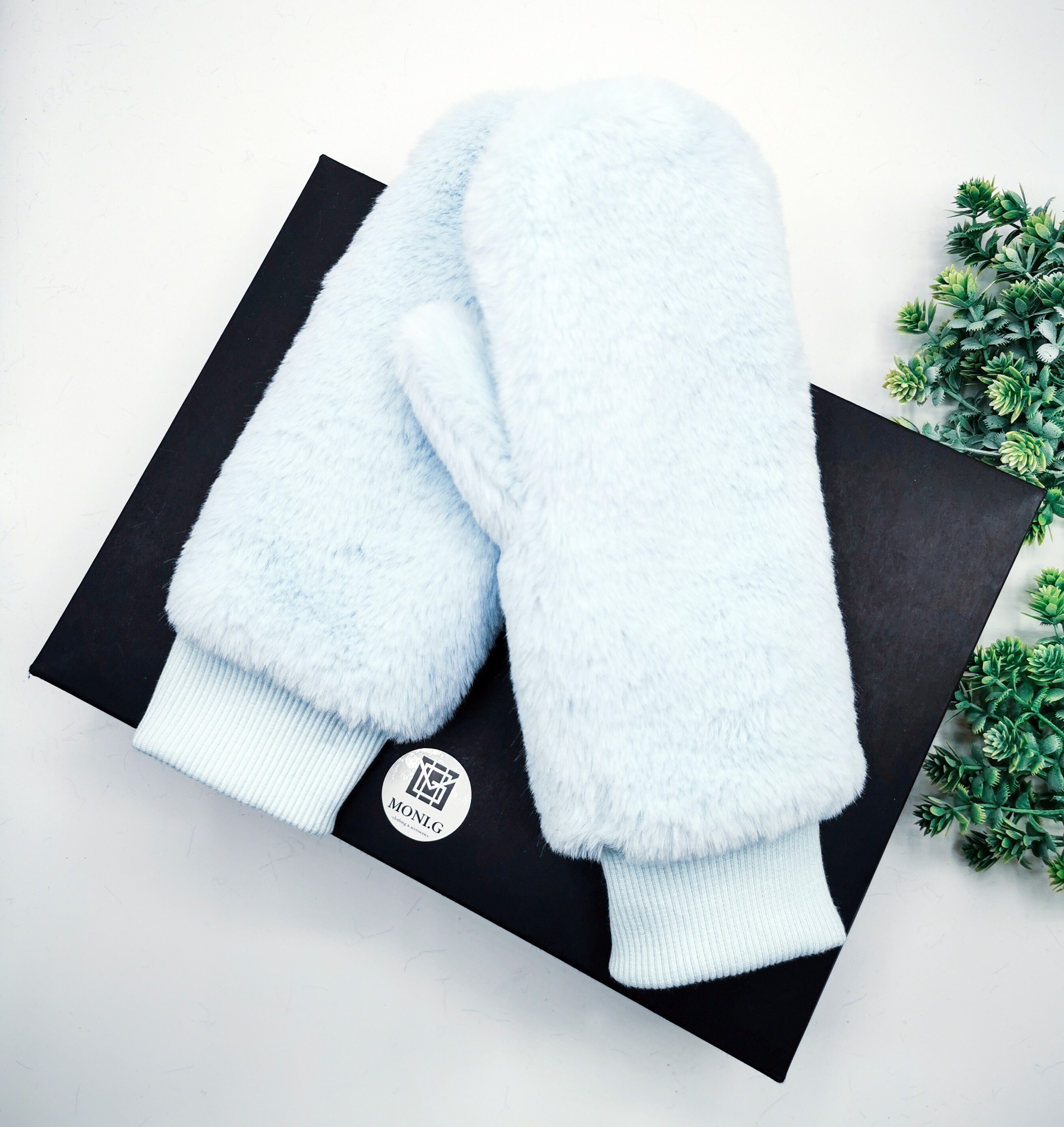 Womens Faux Fur Mittens Blue Faux Fur Gloves Womens Winter - Etsy