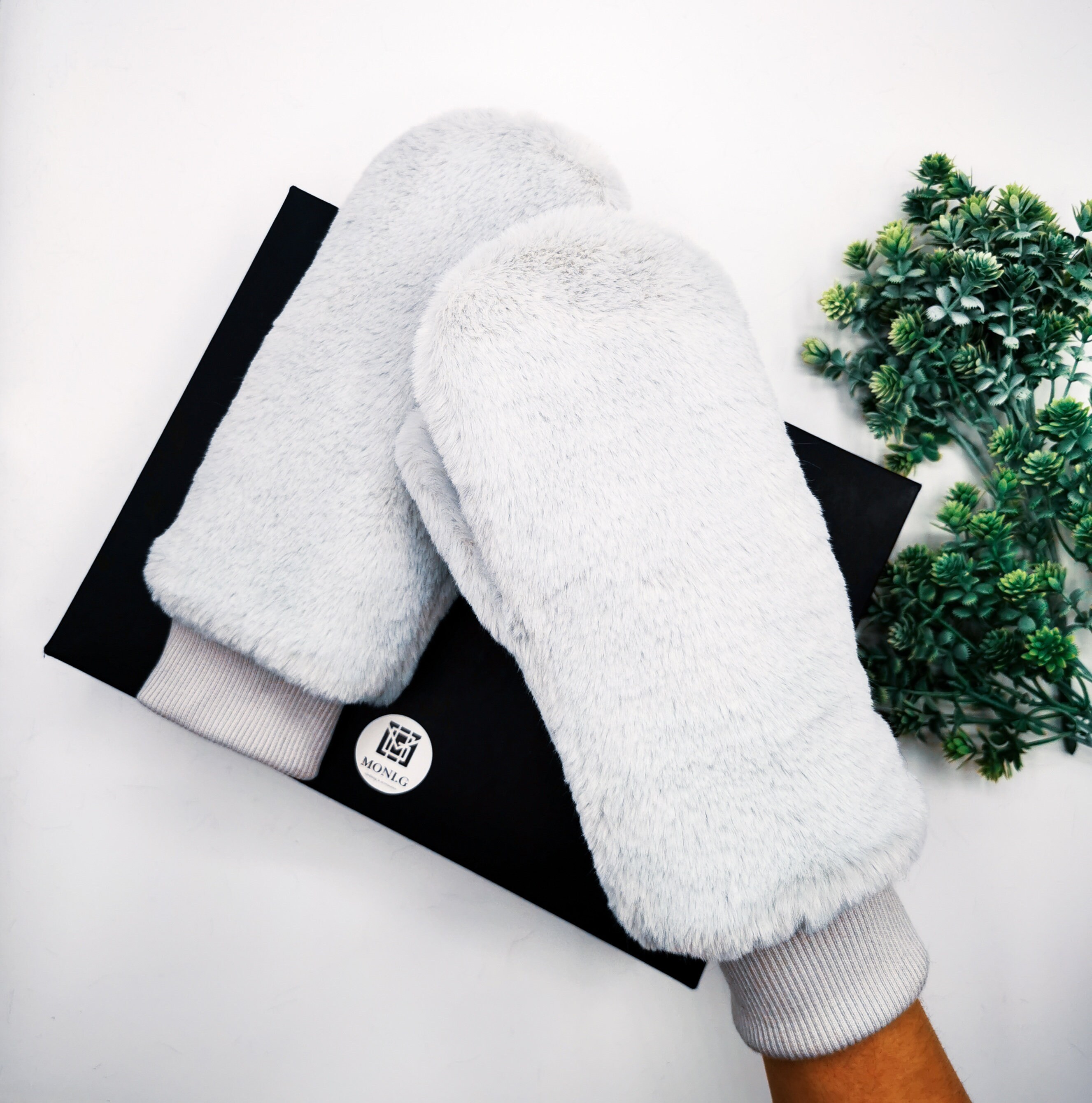 Womens Faux Fur Mittens Blue Faux Fur Gloves Womens Winter - Etsy