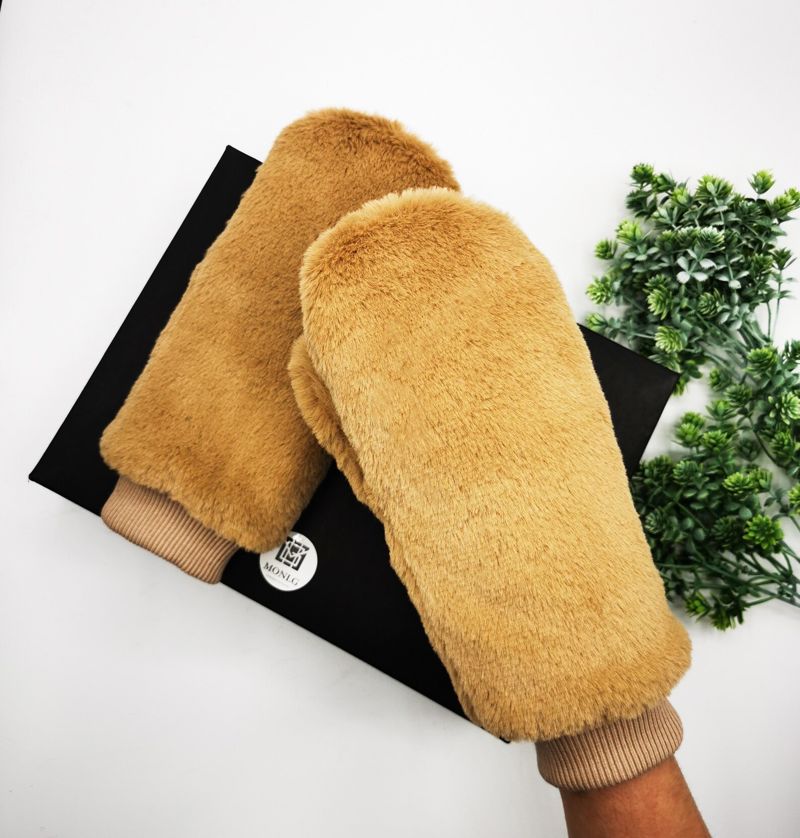 Womens Faux Fur Mittens Blue Faux Fur Gloves Womens Winter - Etsy