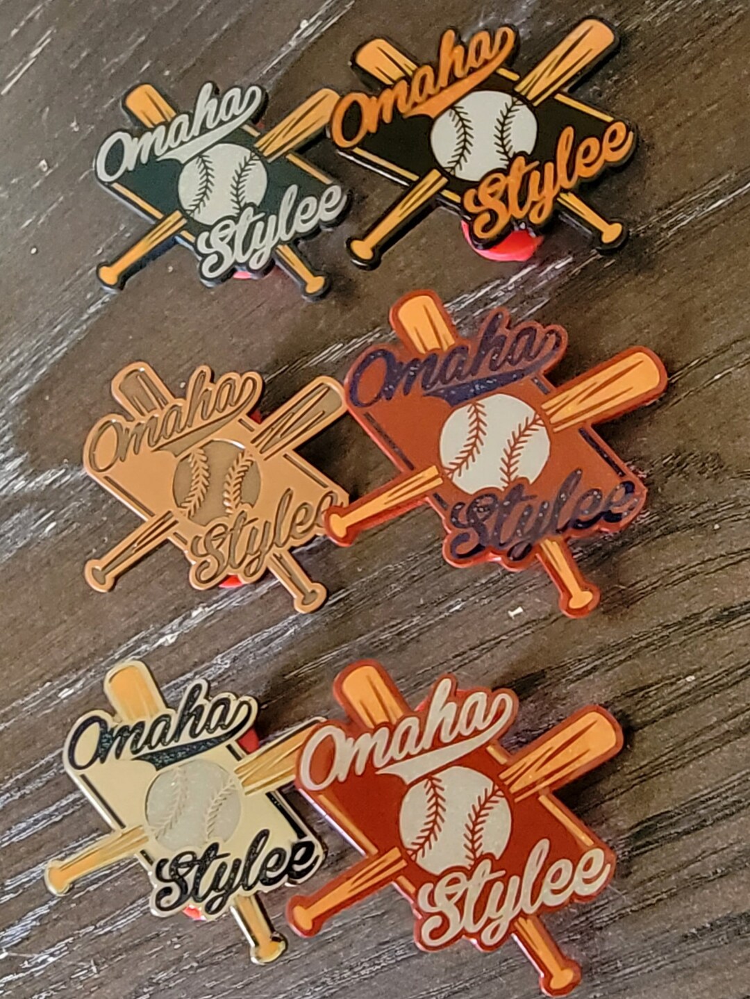6 Pin Omaha Stylee Baseball Set - Etsy